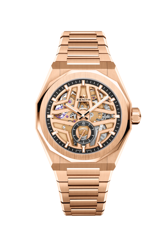 ZENITH DEFY SKYLINE SKELETON - 41.00mm, 18-ct Rose gold
