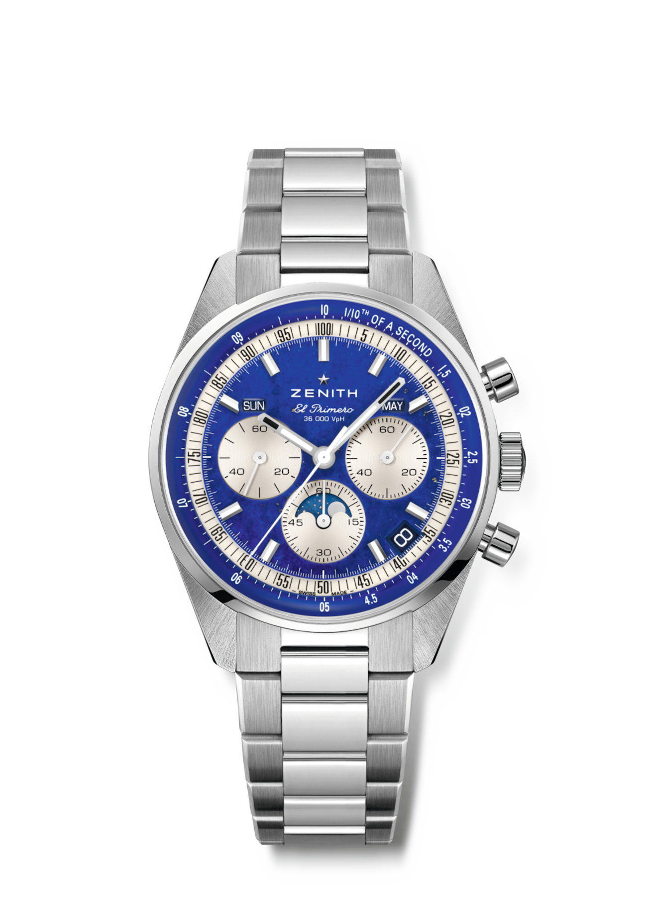 ZENITH CHRONOMASTER ORIGINAL LAPIS LAZULI - 38.00mm, Stainless steel