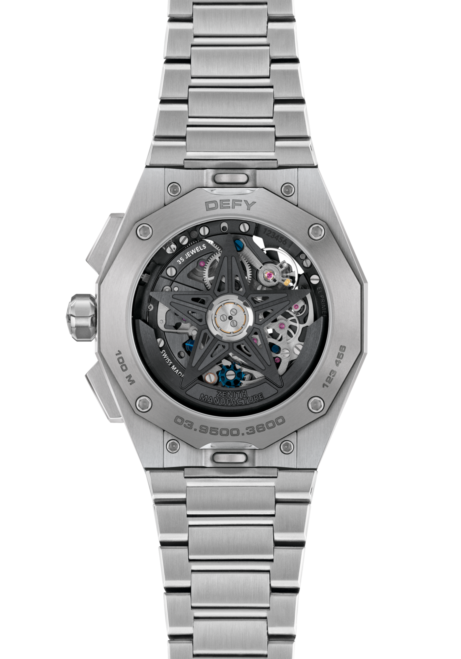 真力时 DEFY巅峰系列镂空天际计时码表 腕表 - 42.00mm, 精钢