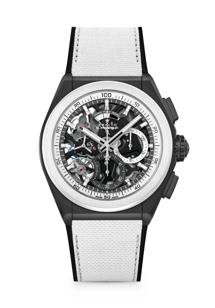 ZENITH DEFY 21 - 44.00mm, Black matte Ceramic with white ceramic bezel