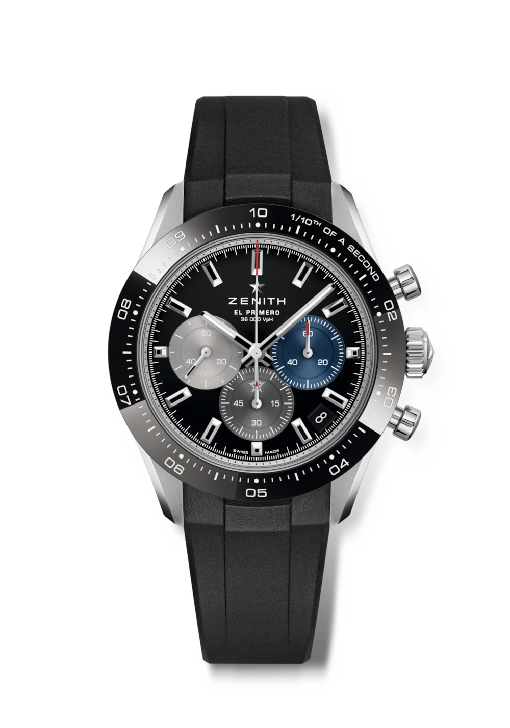 ZENITH CHRONOMASTER SPORT - 41.00mm, Stainless steel with black ceramic ...