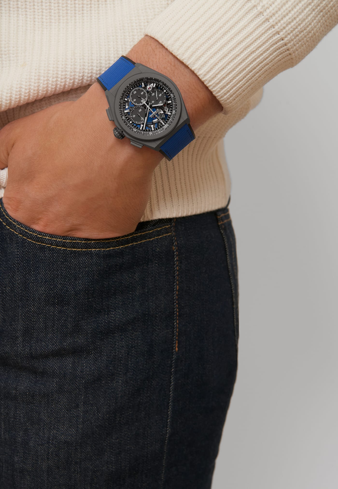 ZENITH DEFY 21 ULTRABLUE - 44.00mm, Microblasted titanium