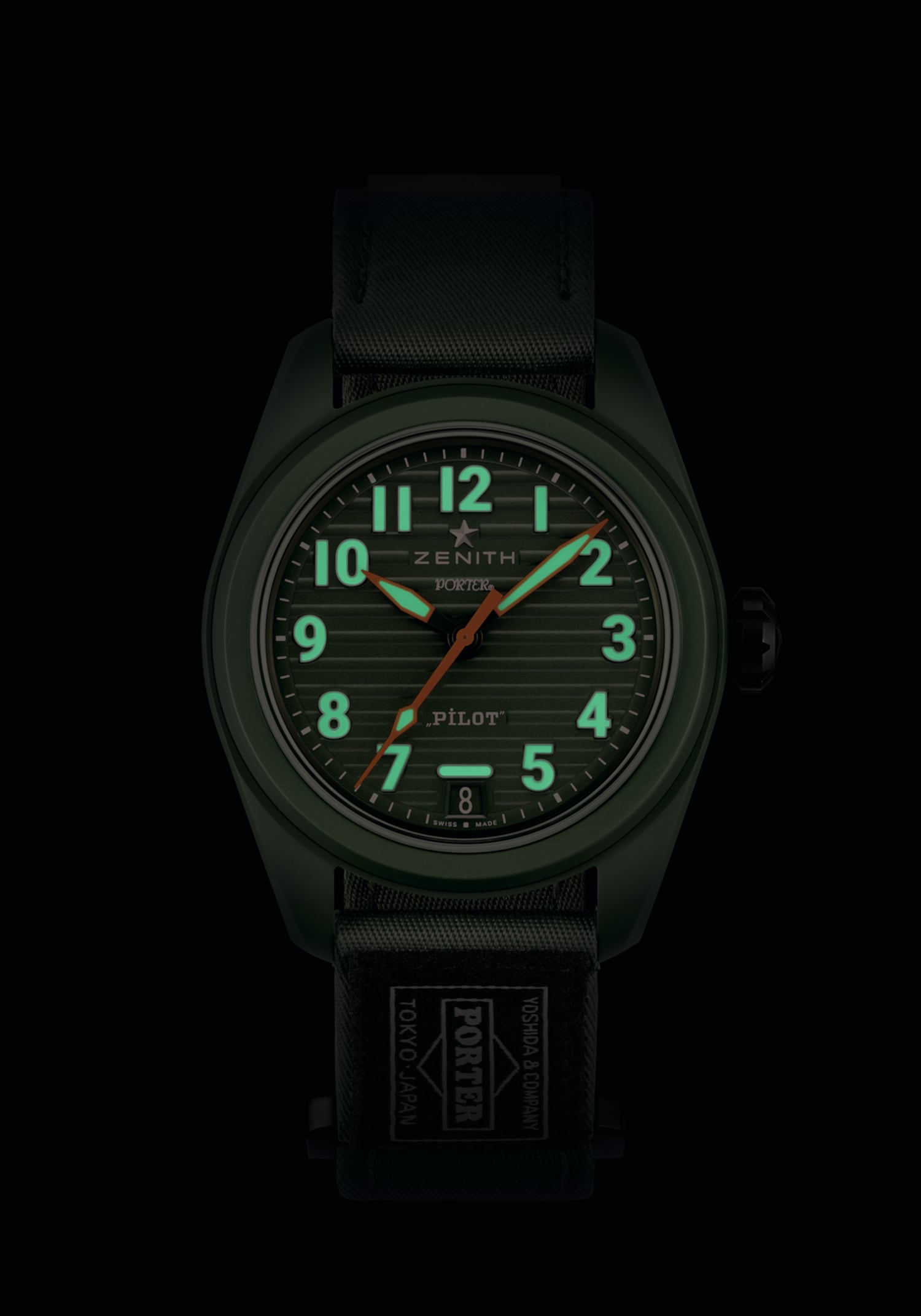 ZENITH PILOT AUTOMATIC PORTER - 40.00mm, Khaki green ceramic