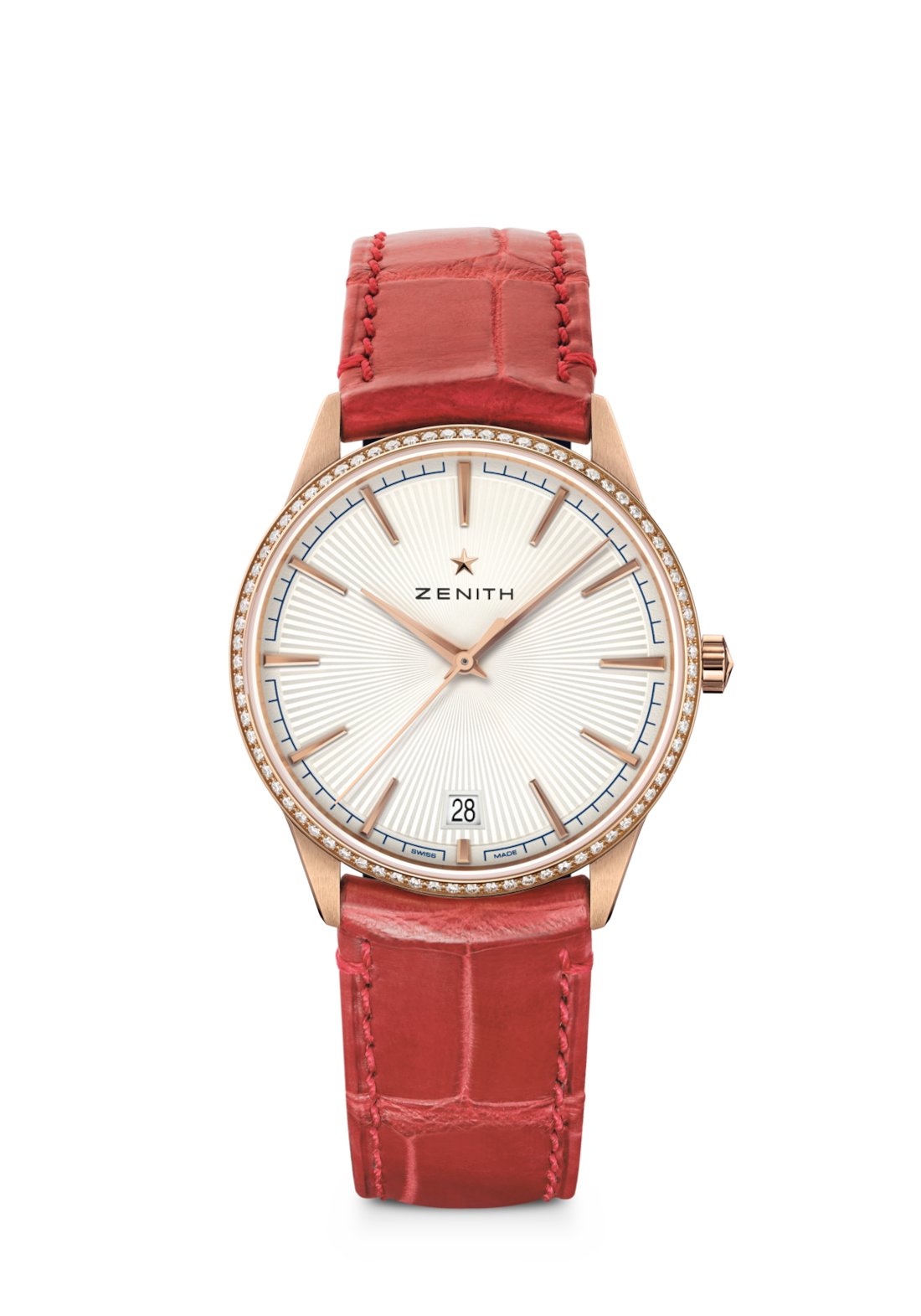 ZENITH ELITE CLASSIC - 36.00mm, Rose gold with diamond-set bezel